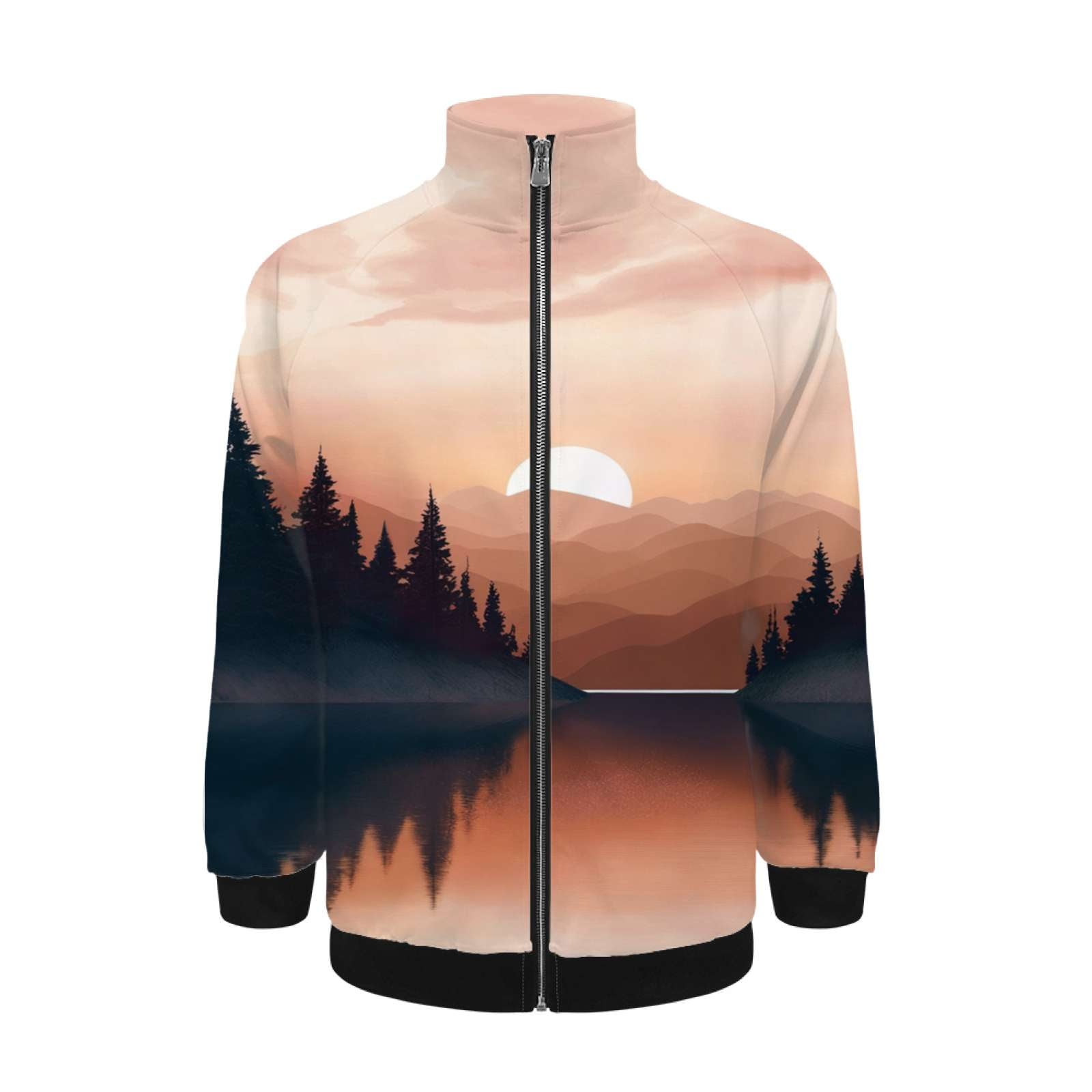 Mountain Sunset Landscape Art Jacket Men's Street Cool Long Sleeves ...