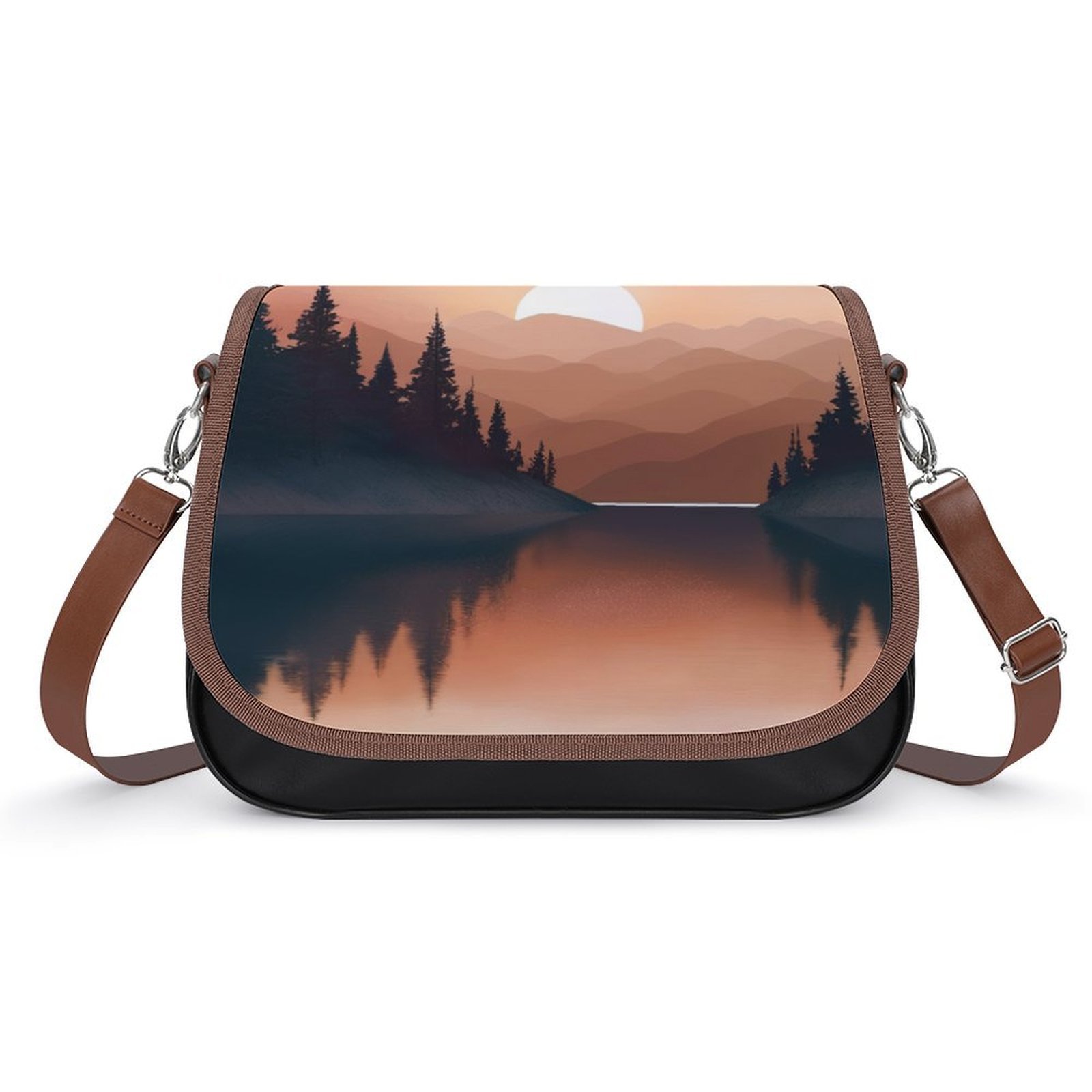 Mountain Sunset Landscape Art Vintage Crossbody Bag For Women Medium ...