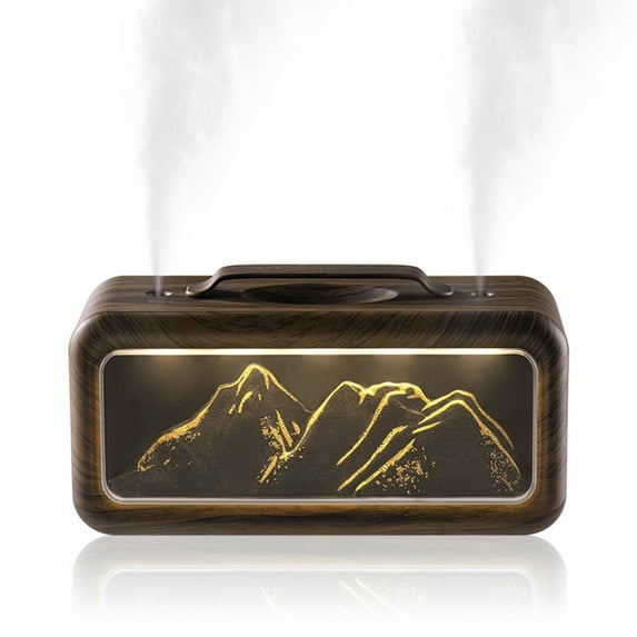 Mountain-Themed Desktop Humidifier With Dual Mist And Night Light ...