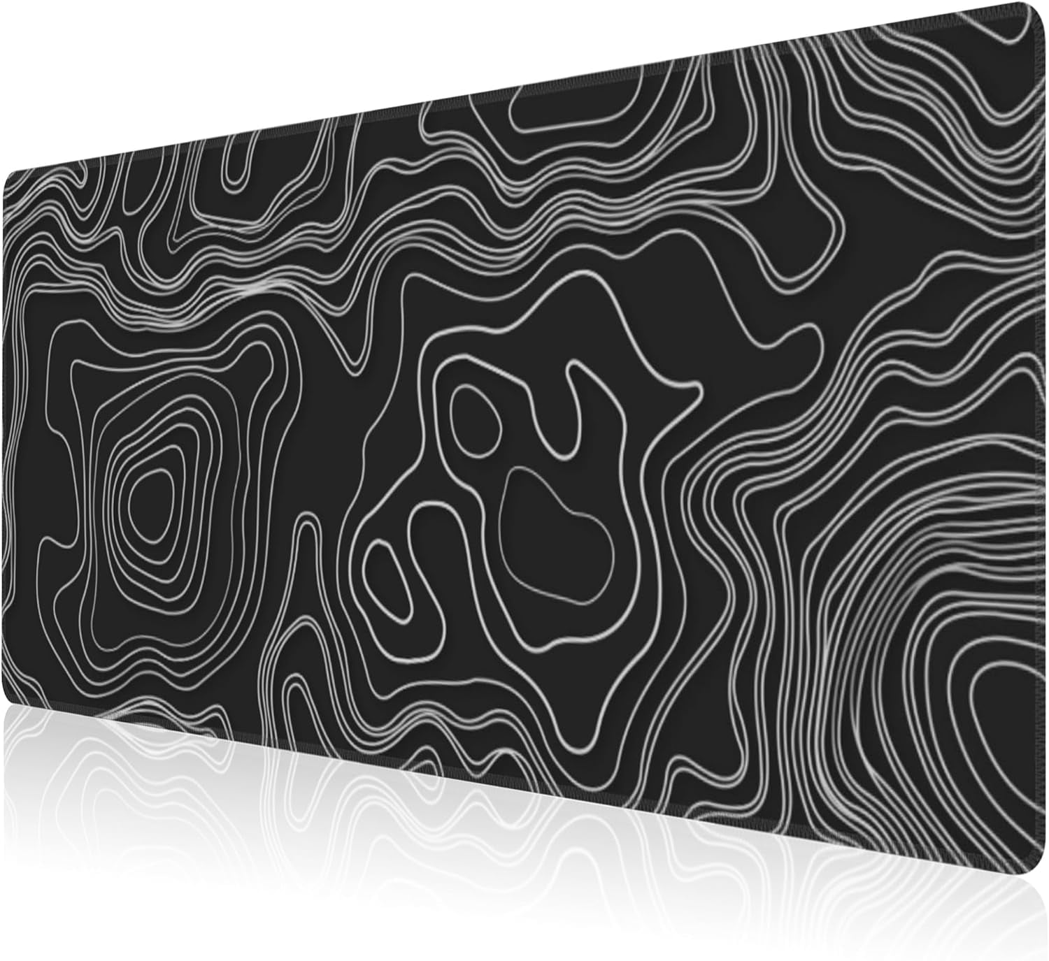 Mountain Topographic Terrain Map Desk Mat,Abstract White Topographic ...