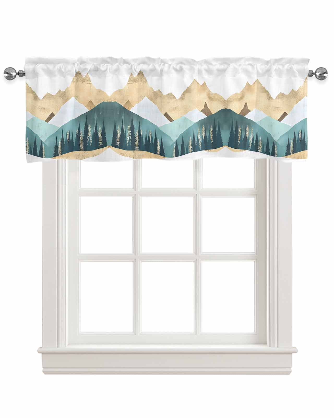 Mountain Tree Kitchen Valances for Windows Farmhouse Linen Window ...