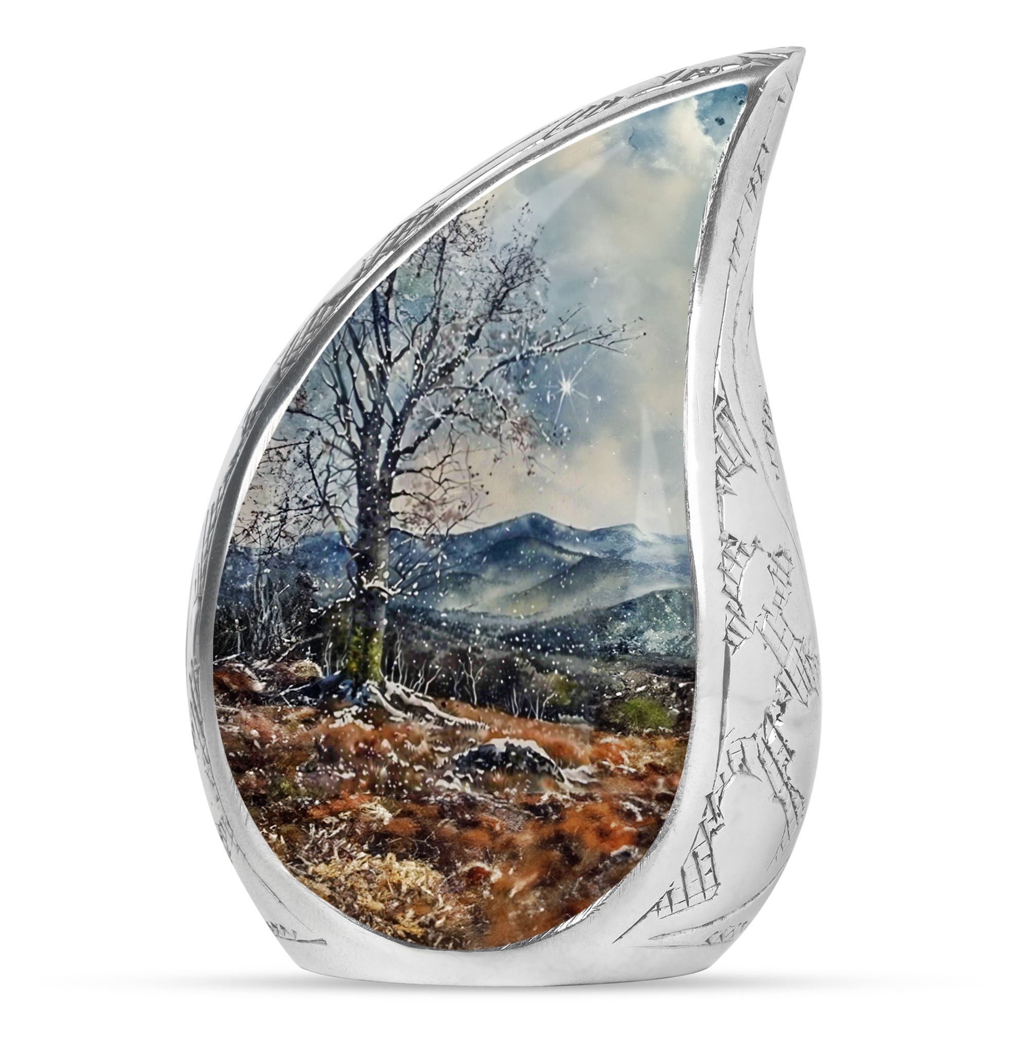 Mountain Tree Small Memorial Urn For Adult Women - Cremation Urn For Adult Male & Female Ashes ...