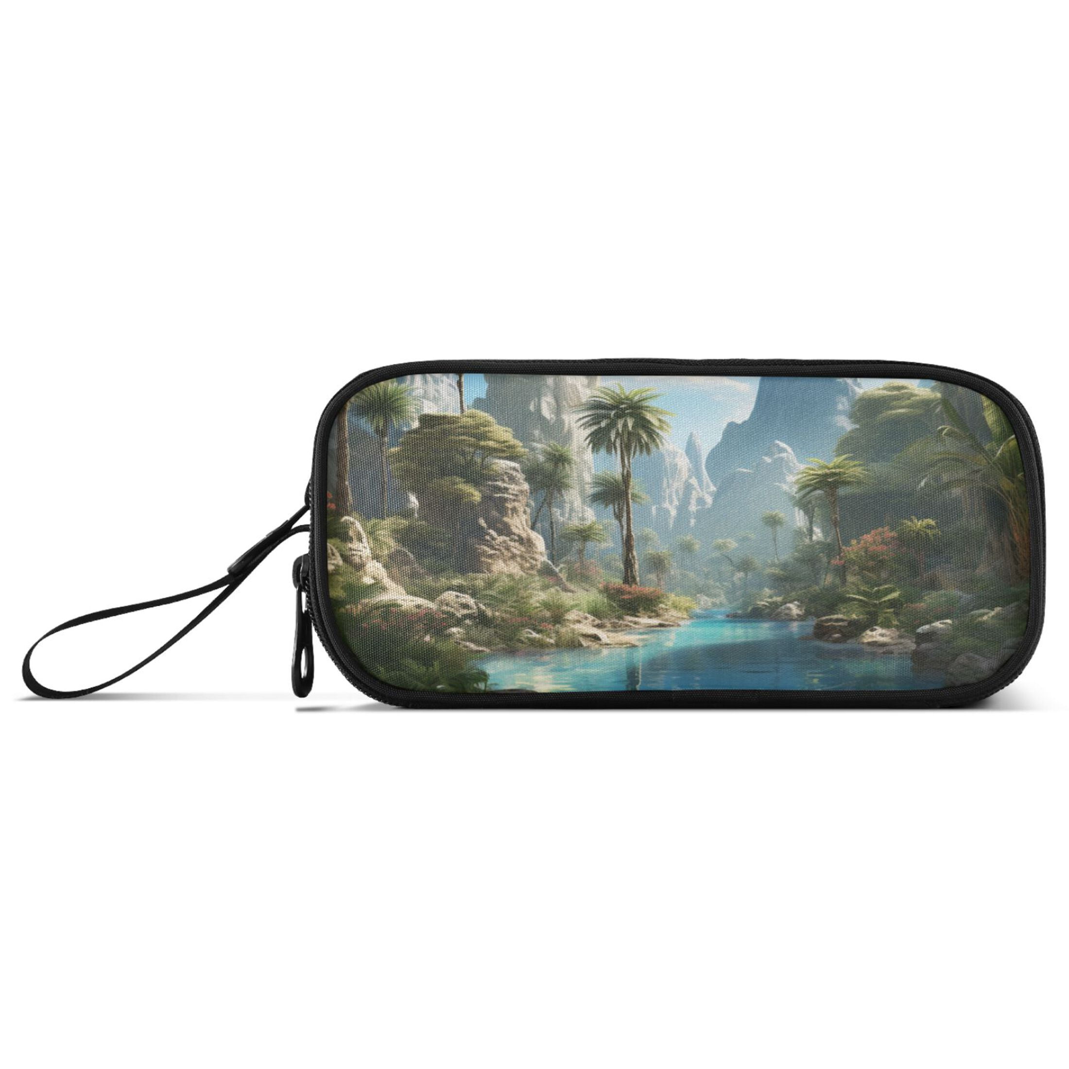 Mountain Trees Lake Oasis Pencil Case Stationary Holder Pen Bag Pencil ...