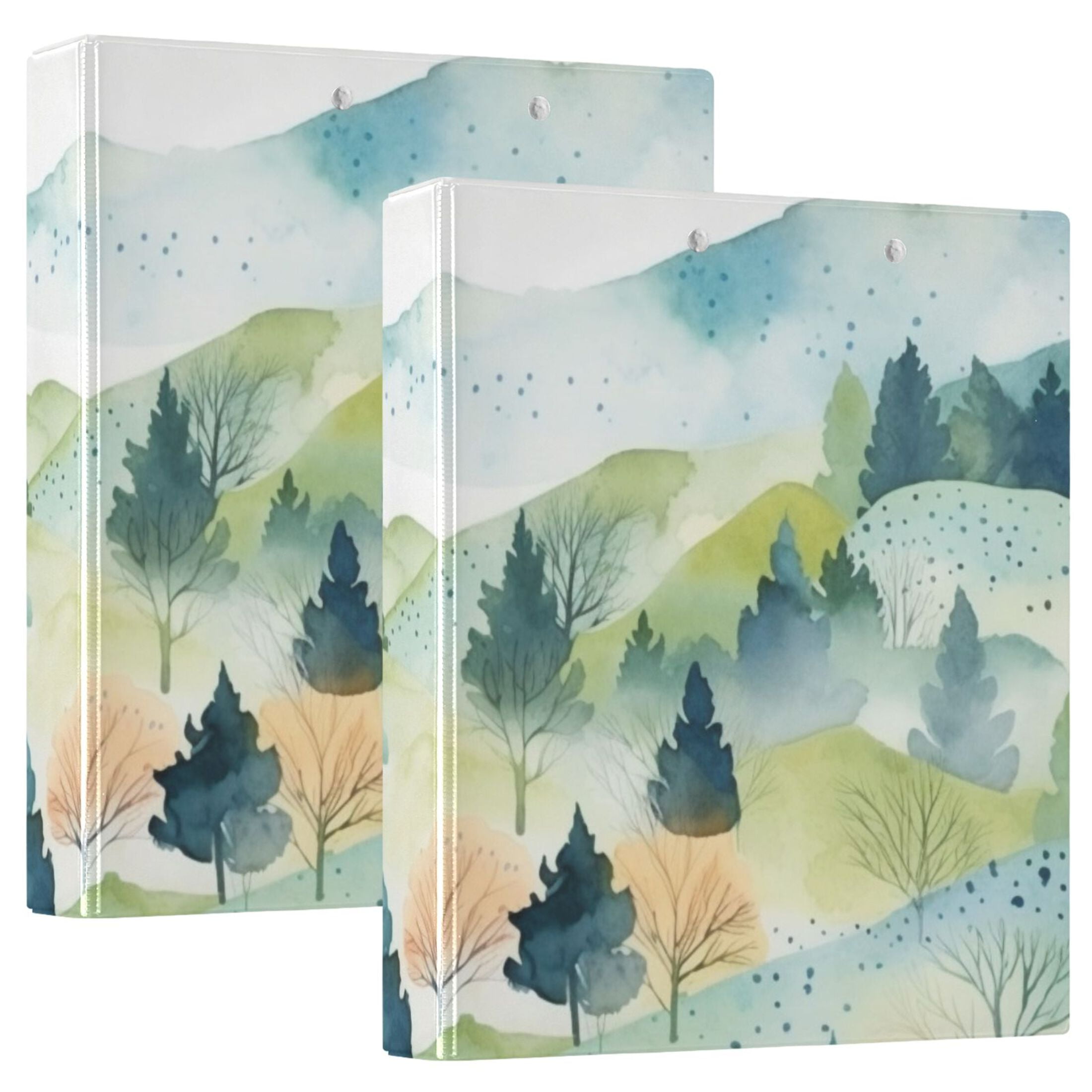 Mountain Trees Landscape Hardcover 3 Ring Binder 1.5 inch Round Rings ...
