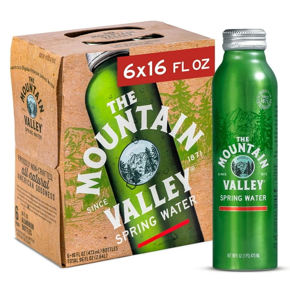 Mountain Valley Spring Water, Spring Water in Glass Bottles, 333ml, 24 ...
