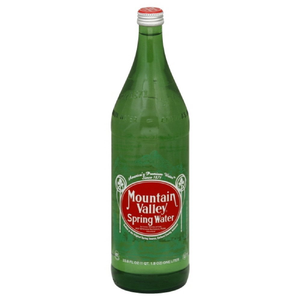 Mountain Valley Unflavored Spring Water, Glass Bottle, 33.8 Ounces ...