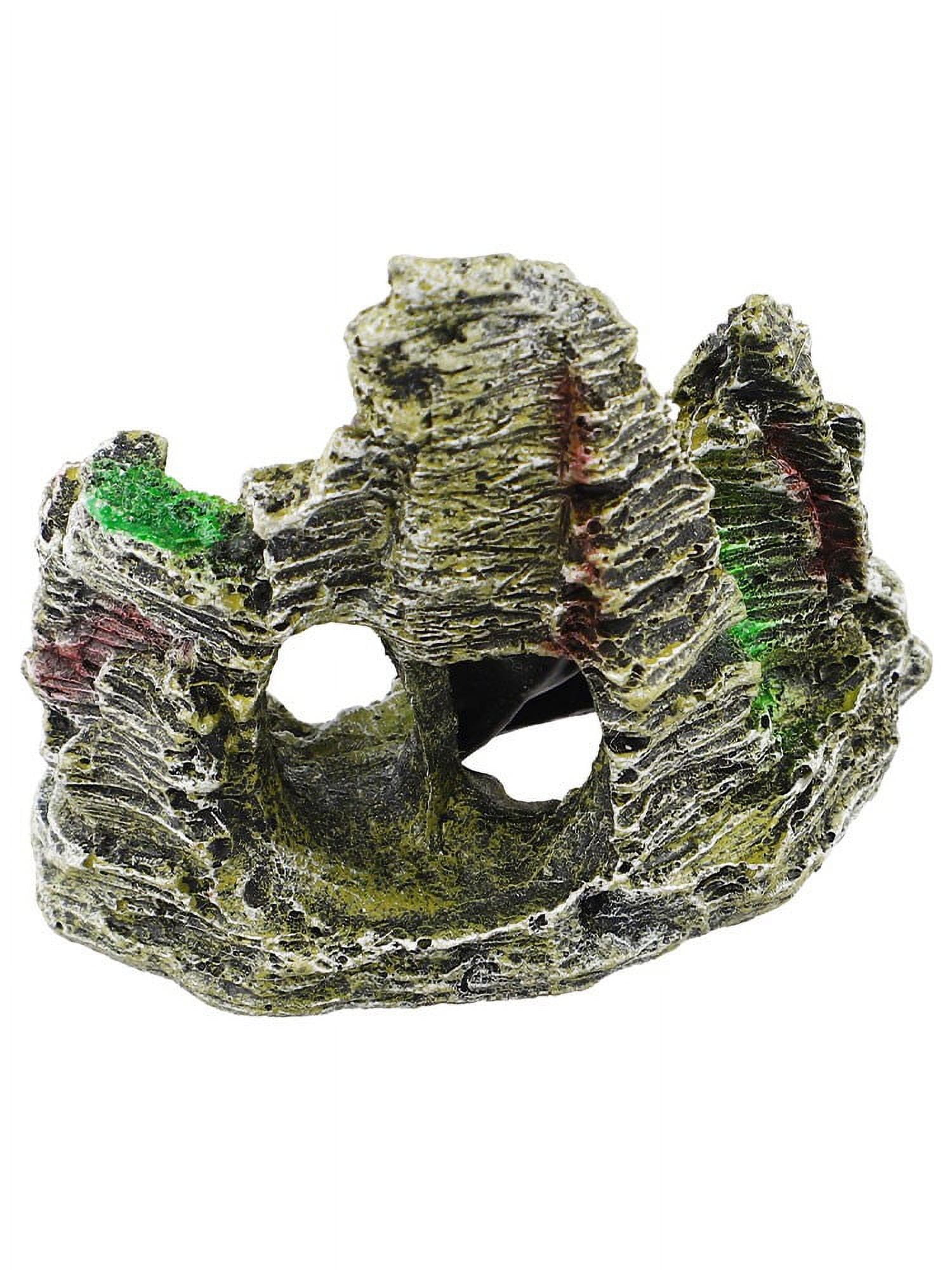 Mountain View Aquarium Rock Ornament - Fish Tank Decor Cave Tree Bridge ...