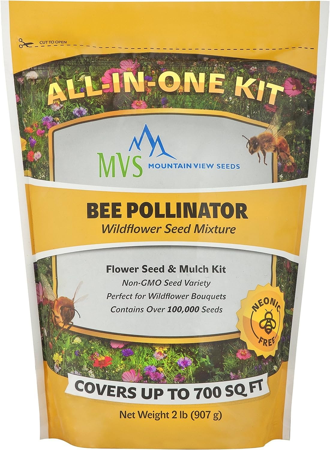 Mountain View Seeds Bee Pollinator Wildflower Seed Mixture - Walmart.com