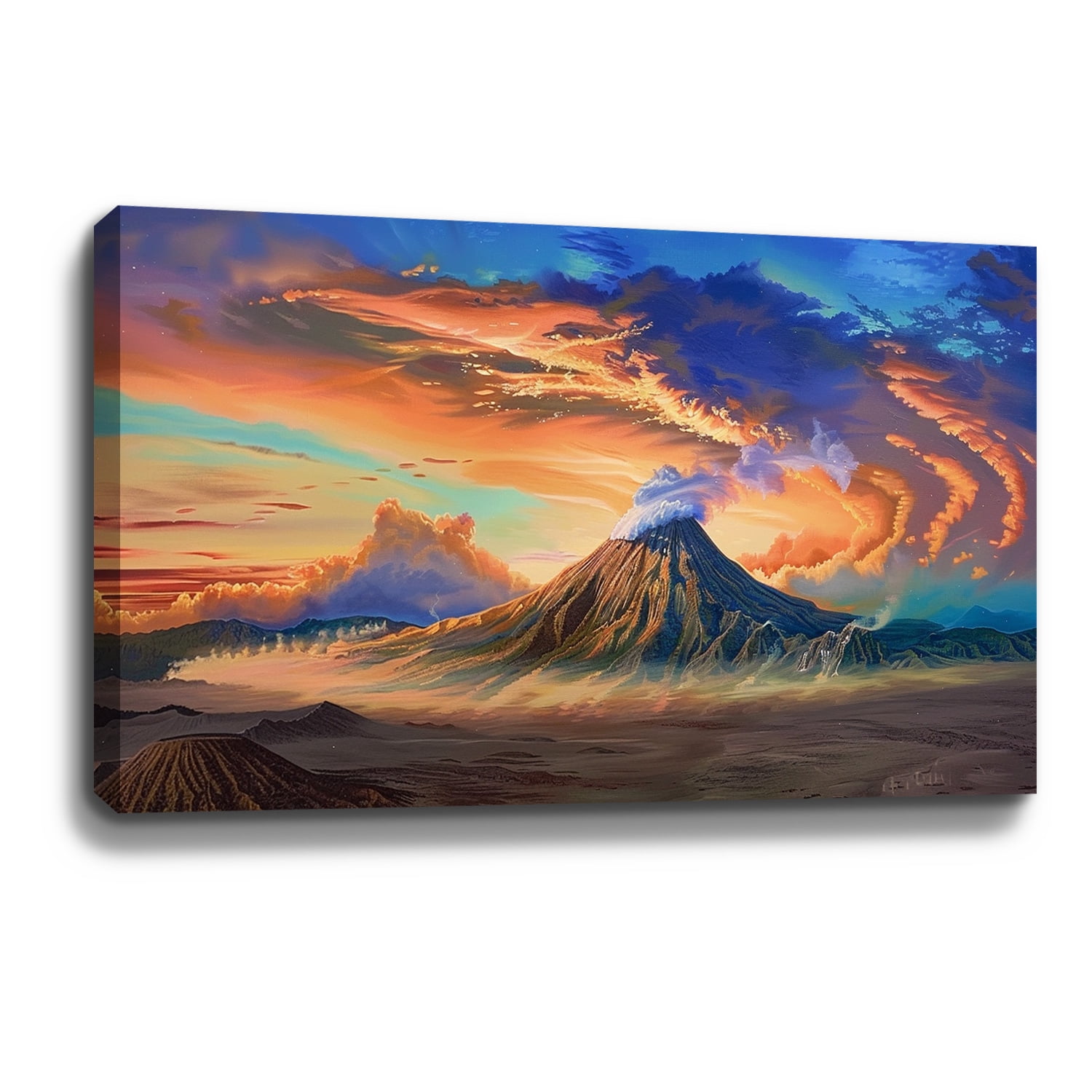 Mountain Wall Art Volcano Wall Decor Volcano Painting Volcano Mountain ...