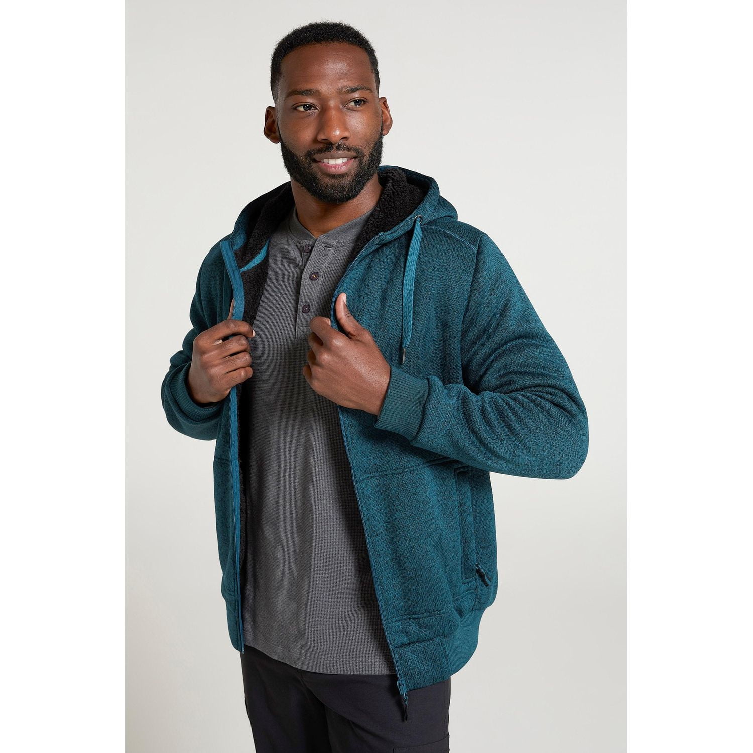 Mountain Warehouse Mens Nevis II Faux Fur Hoodie - Walmart.com