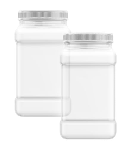 Mountain West Company Square Clear Jar with Pinch Handle, 2 Pack ...