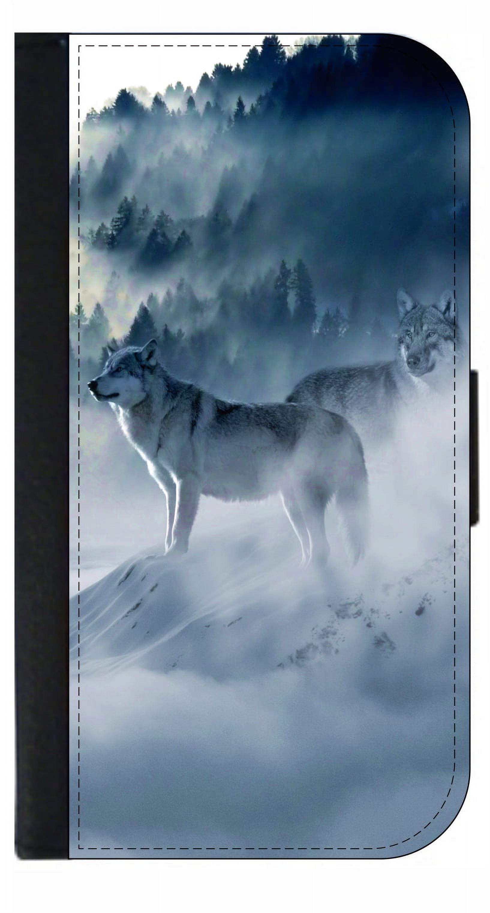 Mountain Wolf - Wallet Style Cell Phone Case with 2 Card Slots and a ...