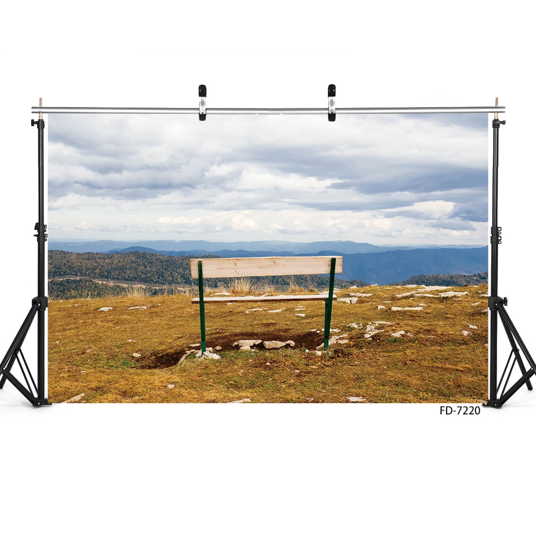 Mountain Wooden Bench Photographic Backgrounds Custom Photoph Backdrops ...