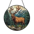 Mountain Woodland Theme Stained Glass Window Decor - Walmart.com