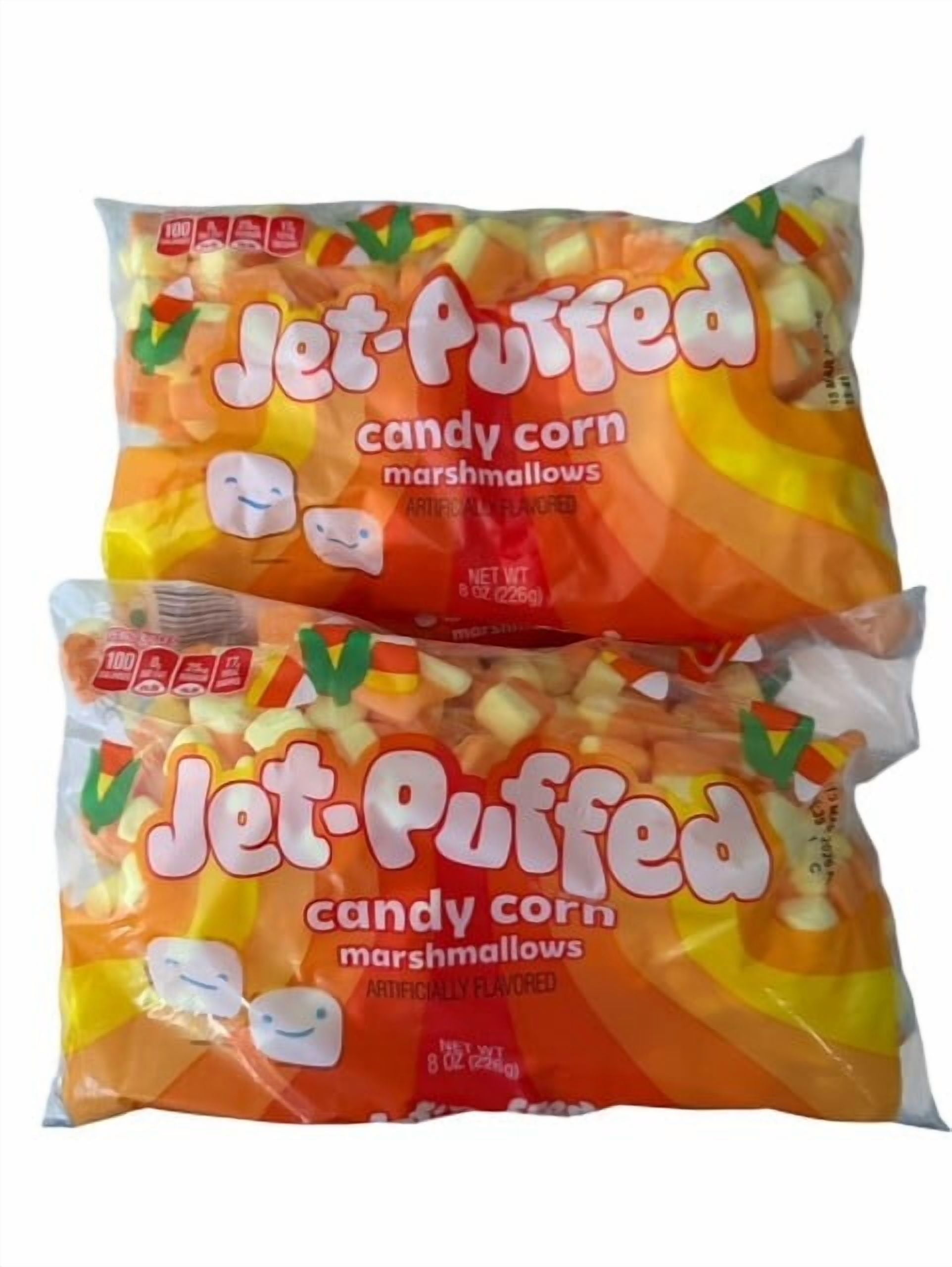 2 x JET-PUFFED Candy Corn Shaped Halloween Fall Marshmallows - Walmart.com