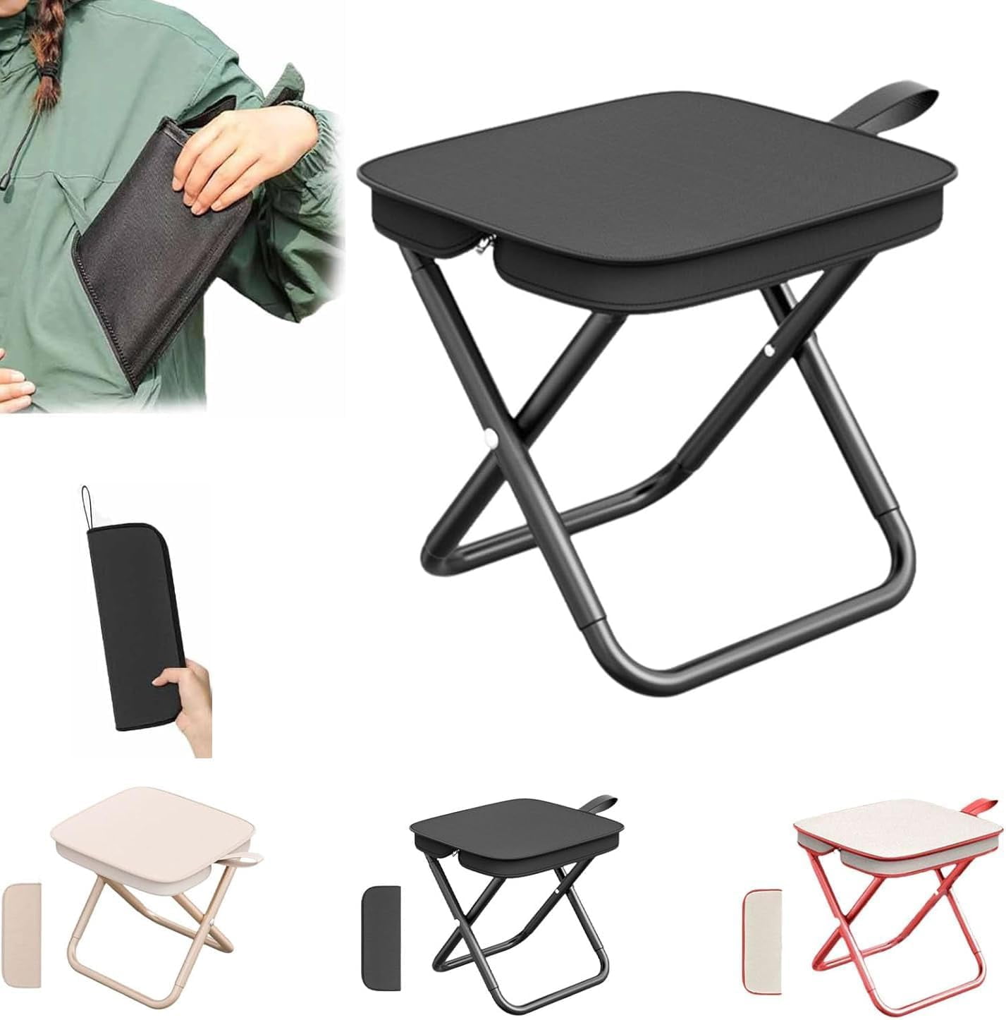 Mountaineering and Hiking Portable Stool, Ultralight Folding Camping ...