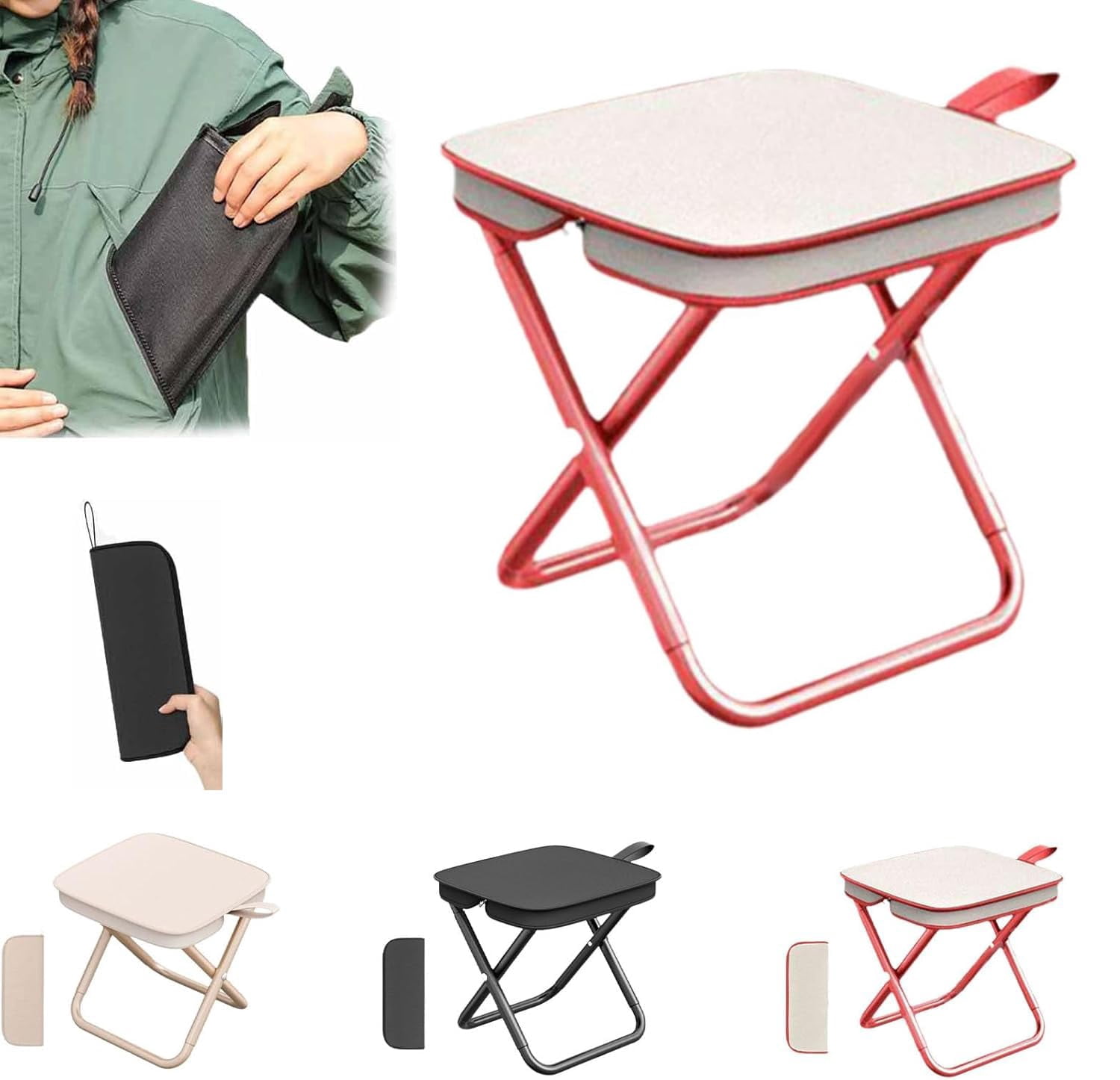 Mountaineering and Hiking Portable Stool, Ultralight Folding Camping ...