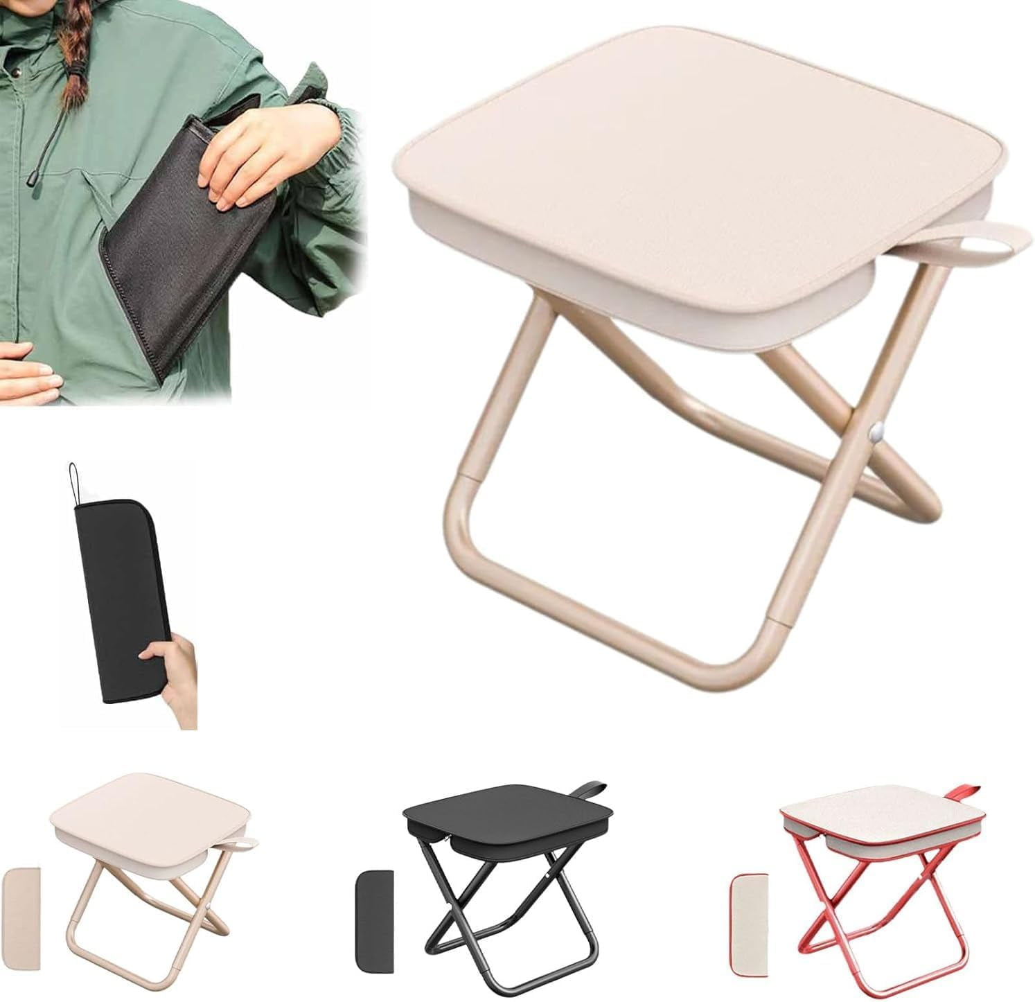 Mountaineering and Hiking Portable Stool, Ultralight Folding Camping ...