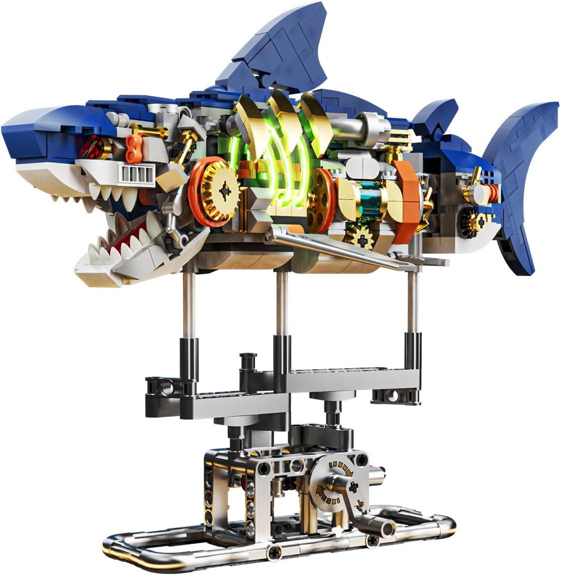 Mountainish Technic Shark with Swivel Body & Light Building Kit (687 ...