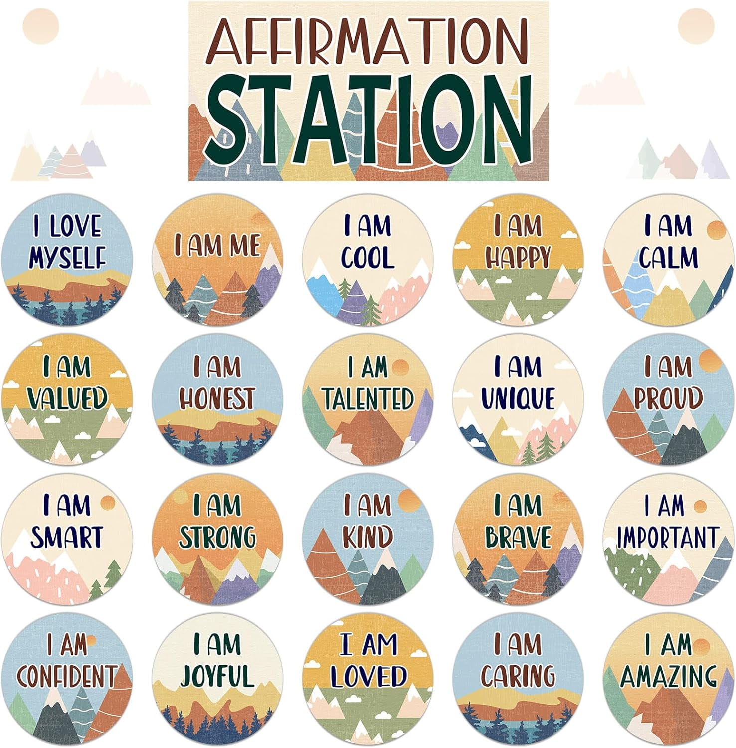 Mountains Affirmation Station Bulletin Board Set Positive Bulletin ...