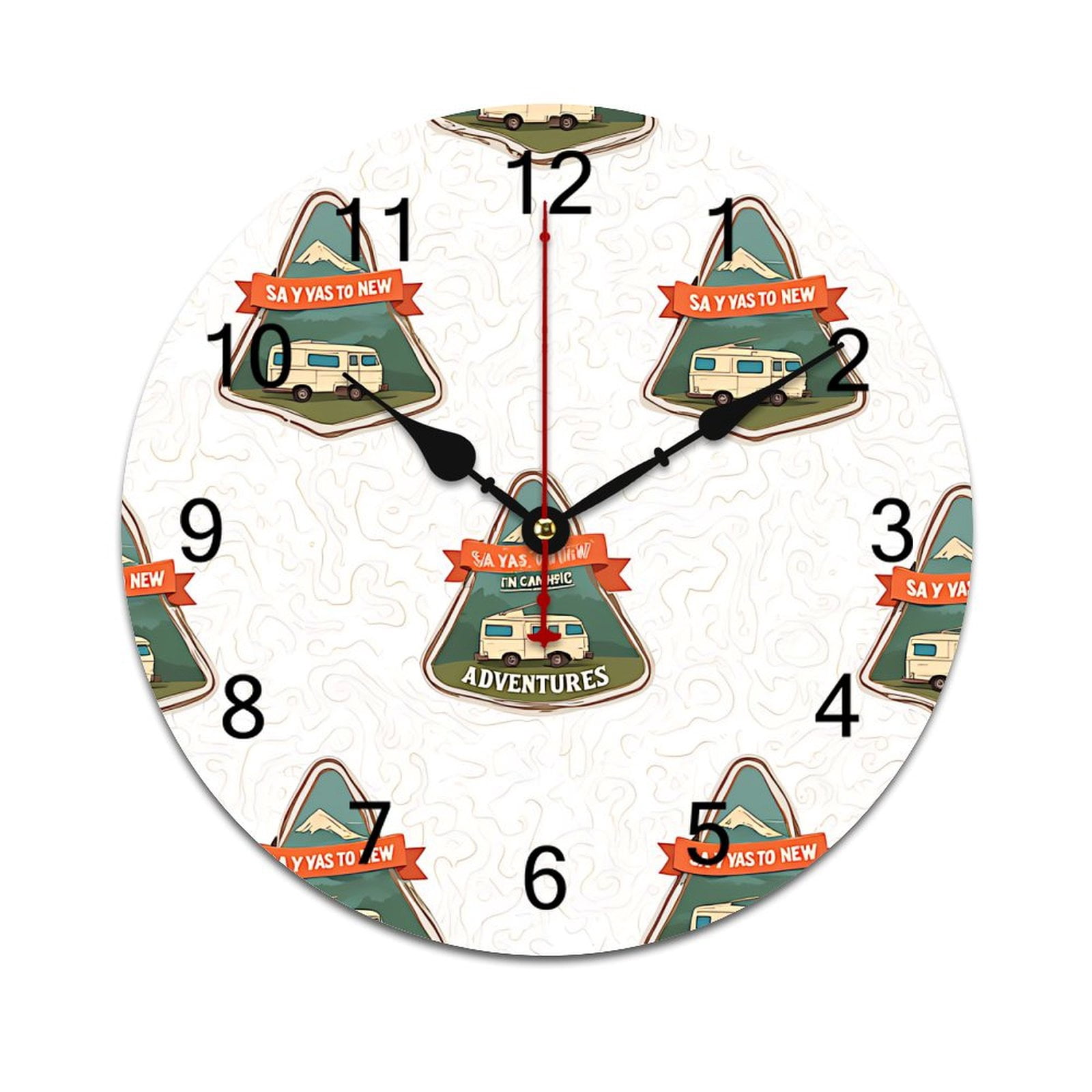Mountains And Ribbons Bedroom Wall Clock Large Modern Kitchen Dinning ...