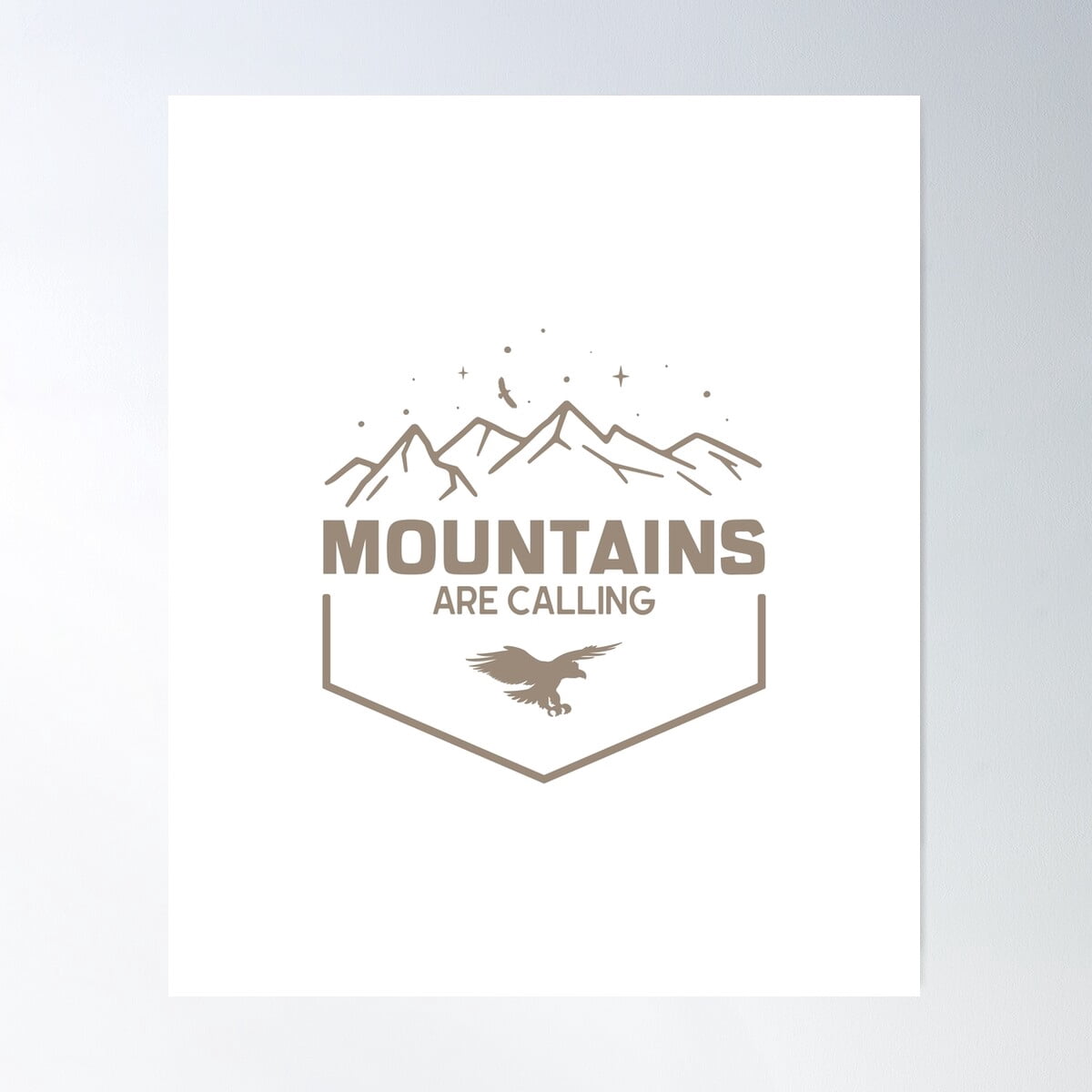 Mountains Are Calling With An Eagle Poster Wall Art, Modern Wall Decor ...