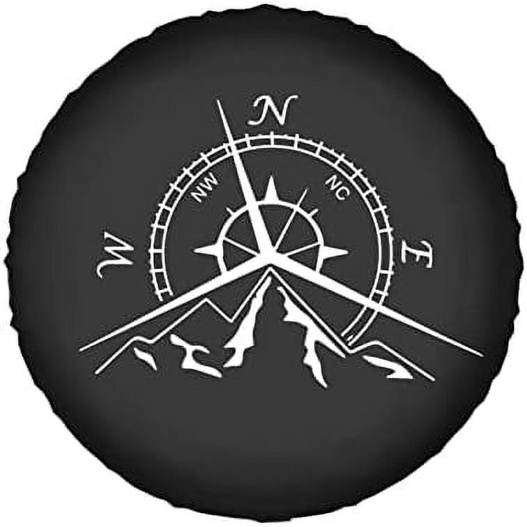 Mountains Compass Adventure Pattern Print Spare Tire Cover Waterproof ...