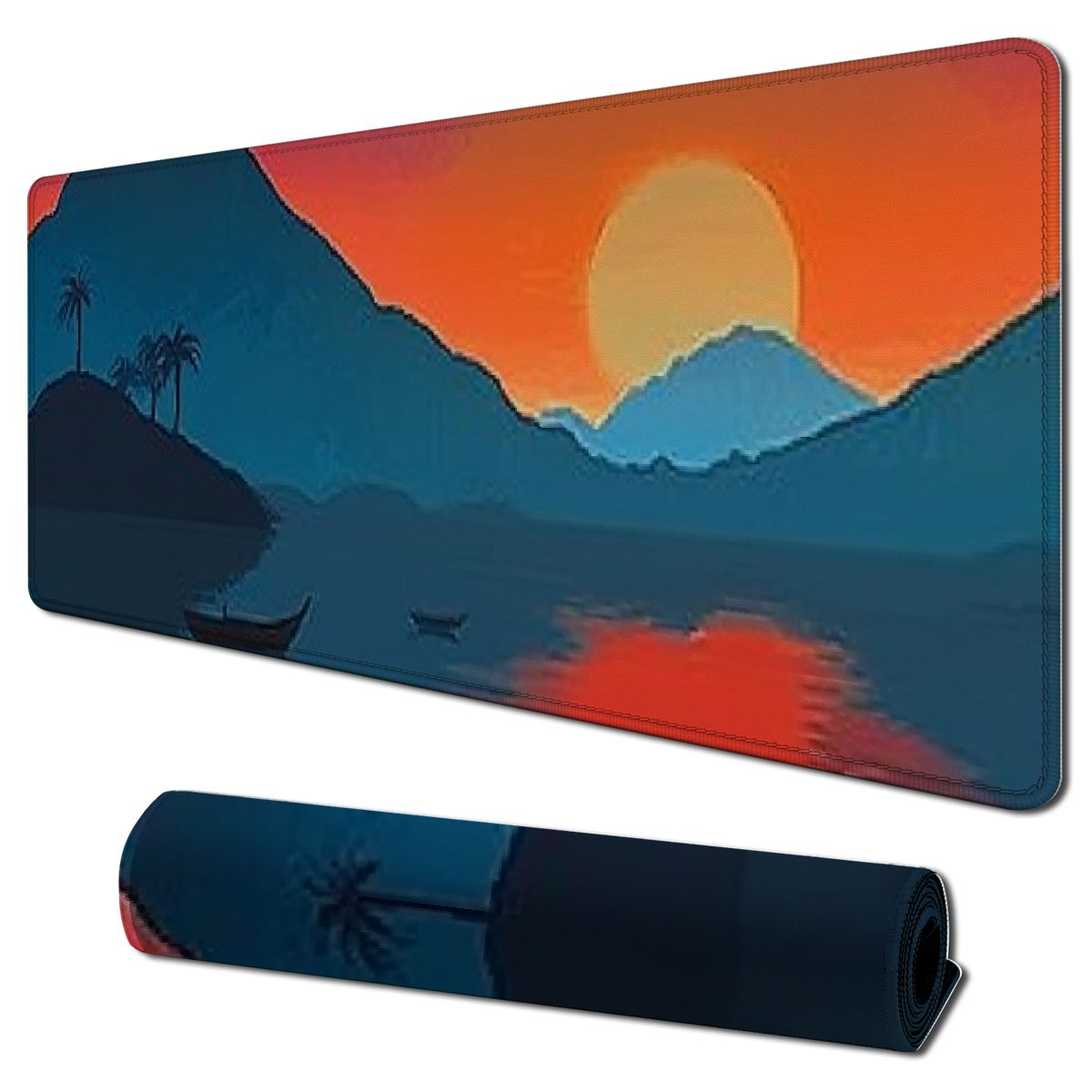Mountains Desktop Mouse Pad Large,Sunset Desk Pad,Lake Mouse Pad for ...