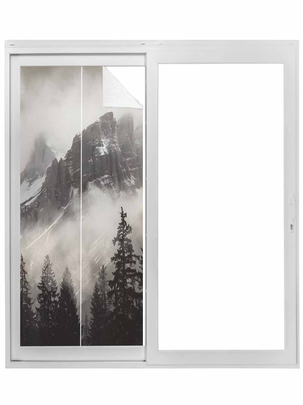 Mountains Forest Window Privacy Film Stained Glass Window Film ...