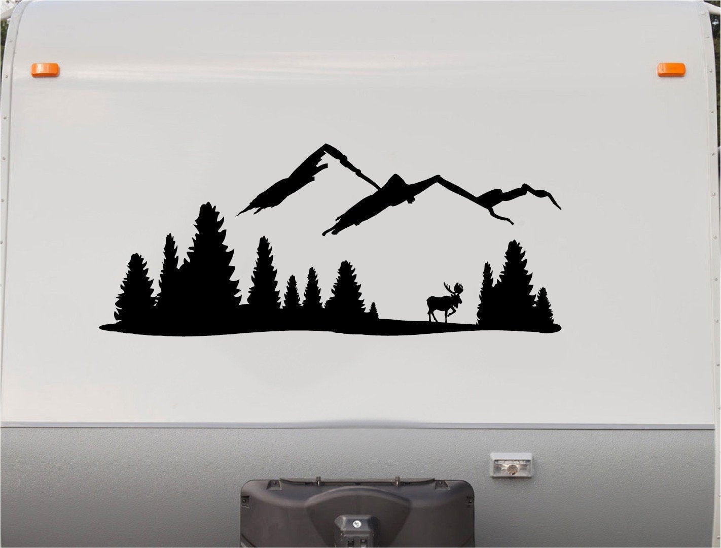 Mountains Lake Deer RV Camper 5th Wheel Motor Home Vinyl Decal Sticker ...