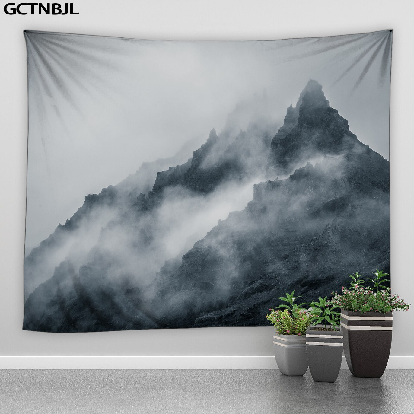 Mountains Landscape Tapestry Wall Hanging Chinese Style Watercolor ...