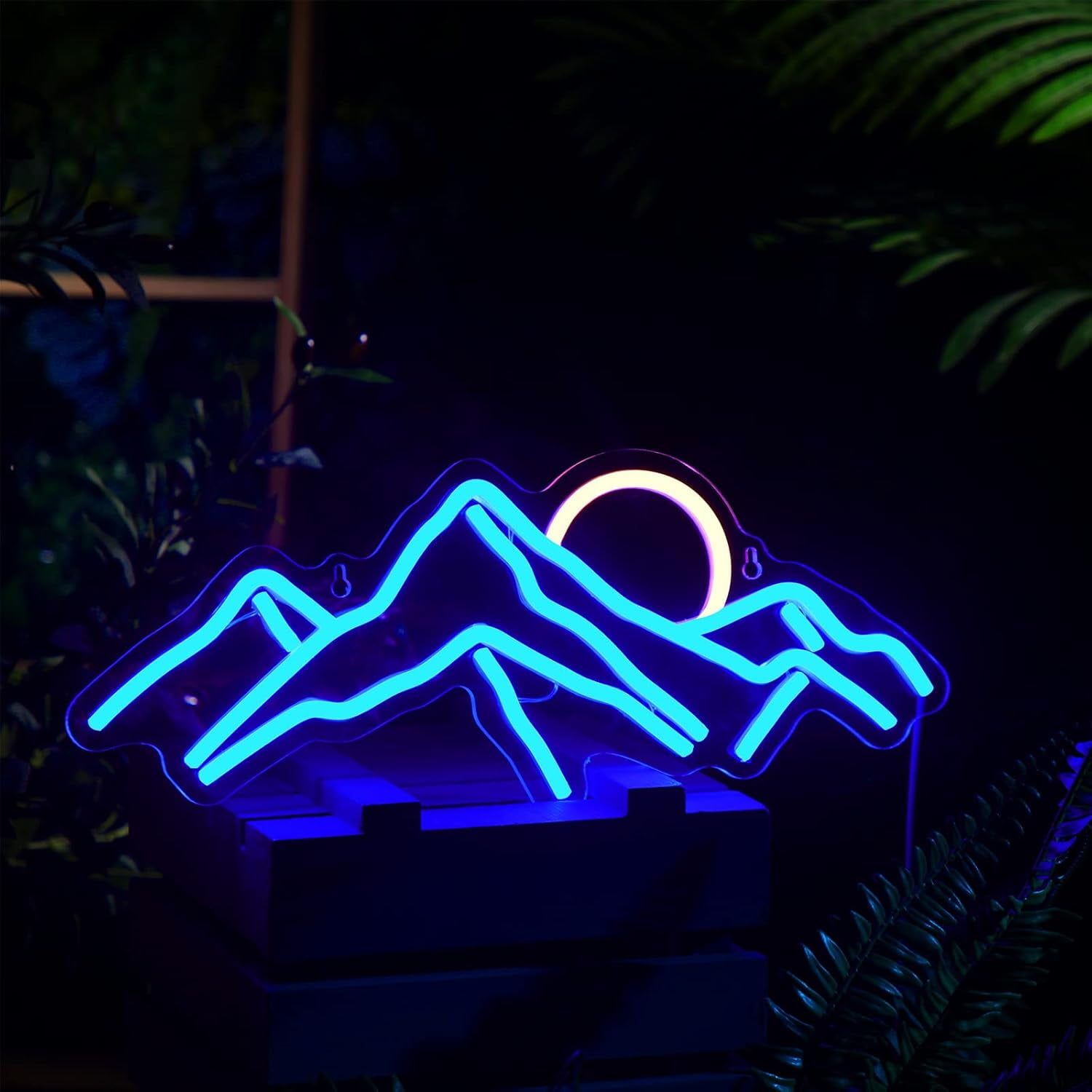 Mountains and Moon Neon Sign Sunrise Sunset LED Light Sign USB Powered ...