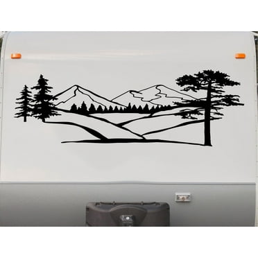 Rocky Mountains Camper Motorhome Decal Scene Trailer RV Stickers ...