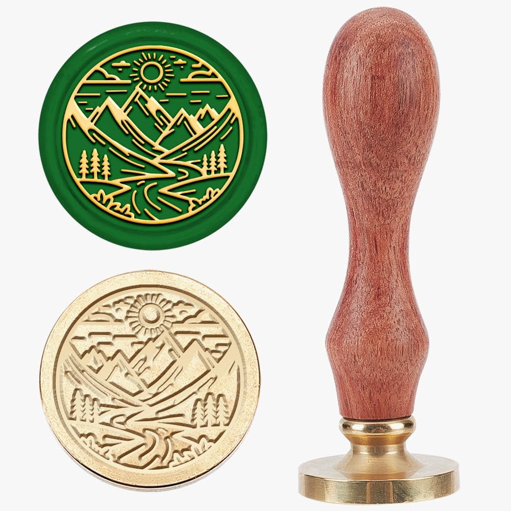 Mountains River Sun Wax Seal Stamp 25mm Nature Landscape Sealing Wax ...