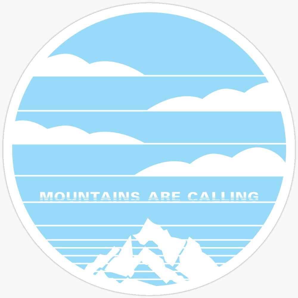 Mountains Sticker Phone Decal Water Bottle Stickers Car Decals, Laptop ...
