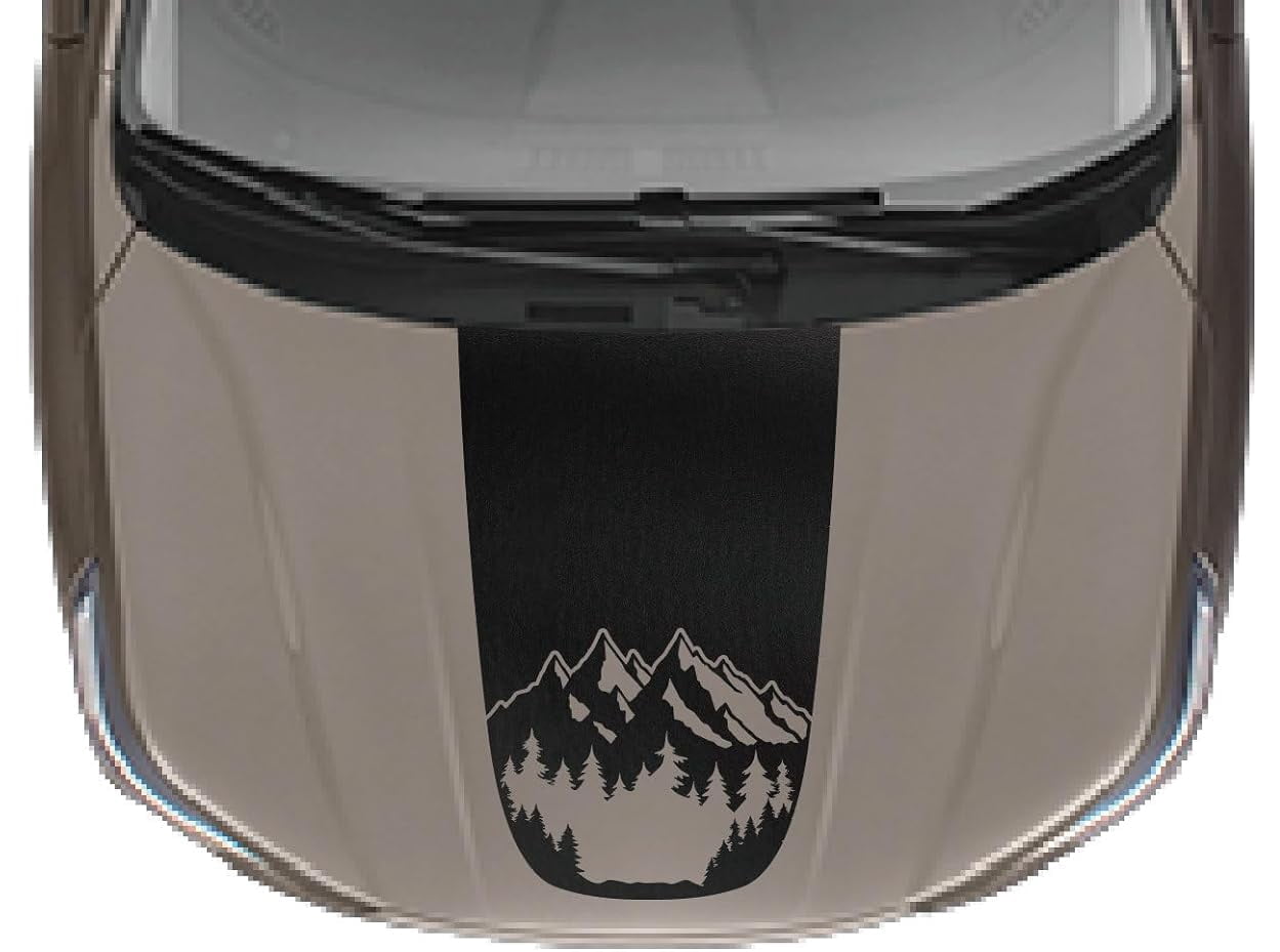 Mountains & Trees Blackout Hood Vinyl Decal Sticker Compatible with and ...