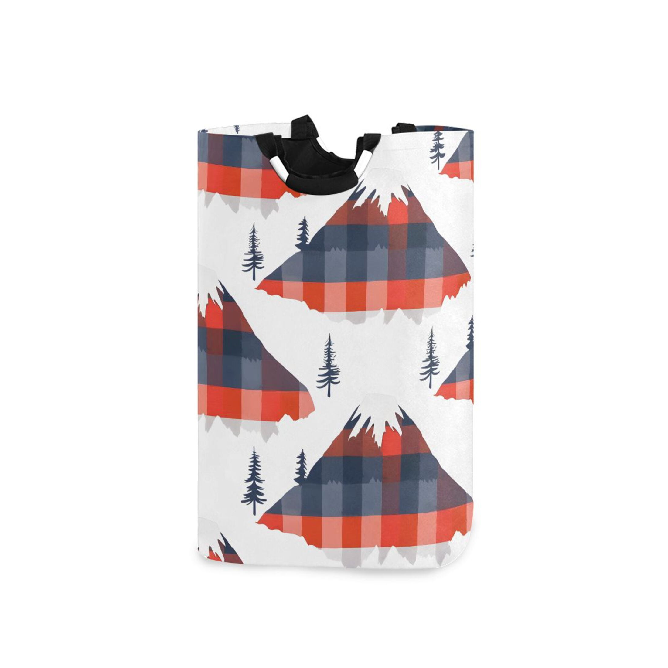 Mountains Trees Laundry Basket with Handles Foldable Laundry Hamper ...