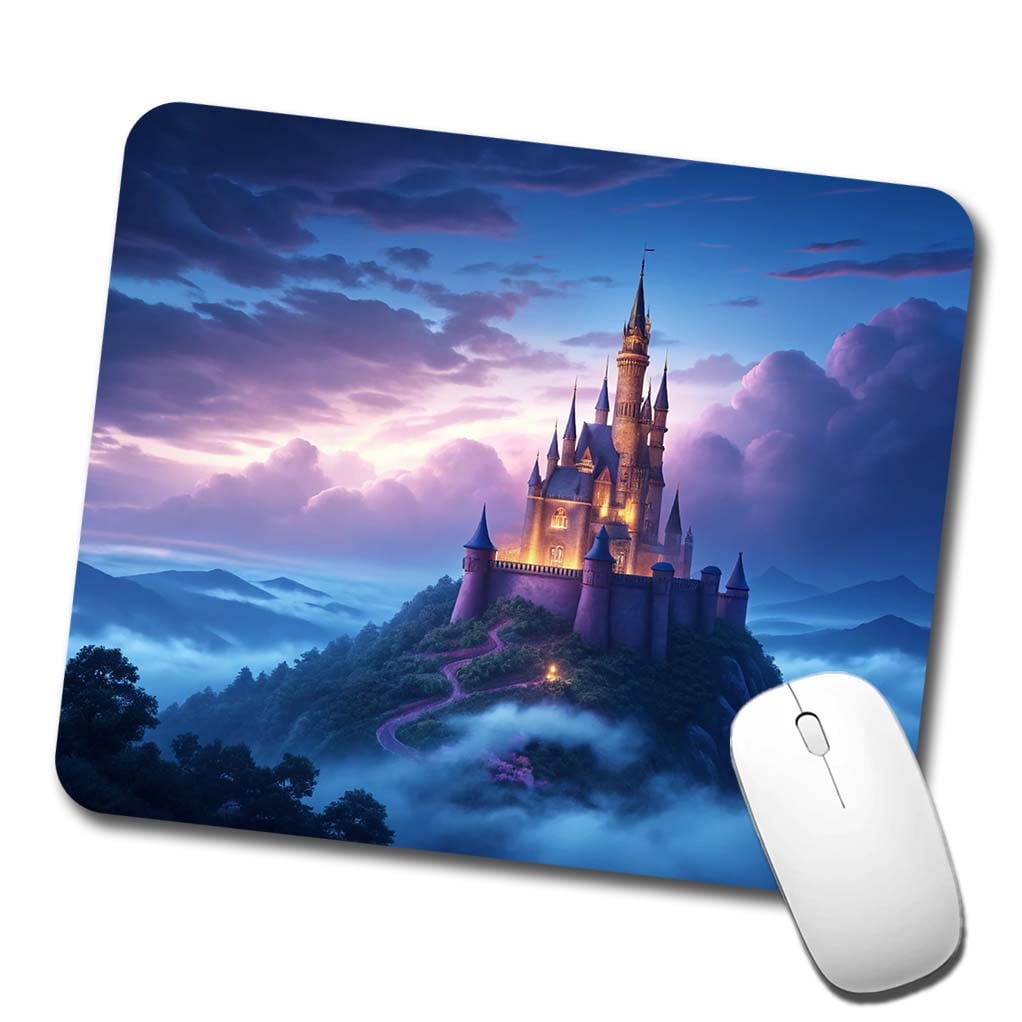 Mountaintop Castle Beautiful Fantasy Mouse Pad Low Profile Gaming Mat ...