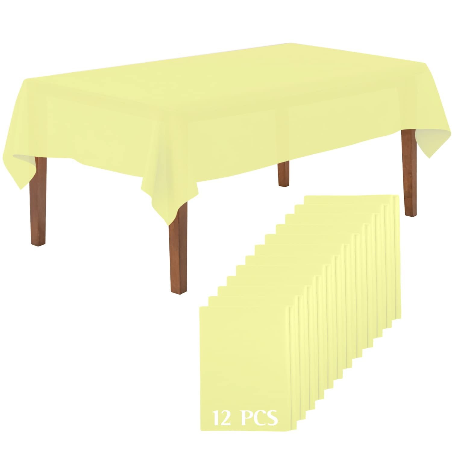 Mountclear Disposable Plastic Tablecloths for Parties [Pack of 12 ...