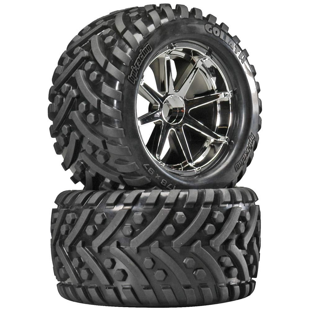 Mounted Goliath Tire 178X97Mm On Blast Wheel Chrome - Savage - Walmart.com