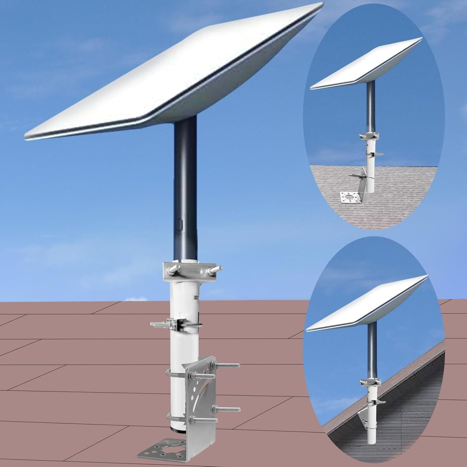 Mounting Kit, Adjustable Short Wall Roof Mount Eave Installation, Easy ...