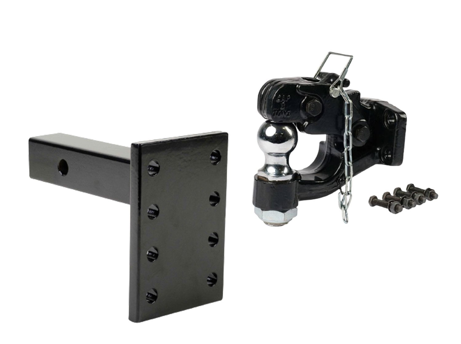 Mounting Plate With Pintle Hitch KIT: Pintle Hook Mounting Plate With 8 ...
