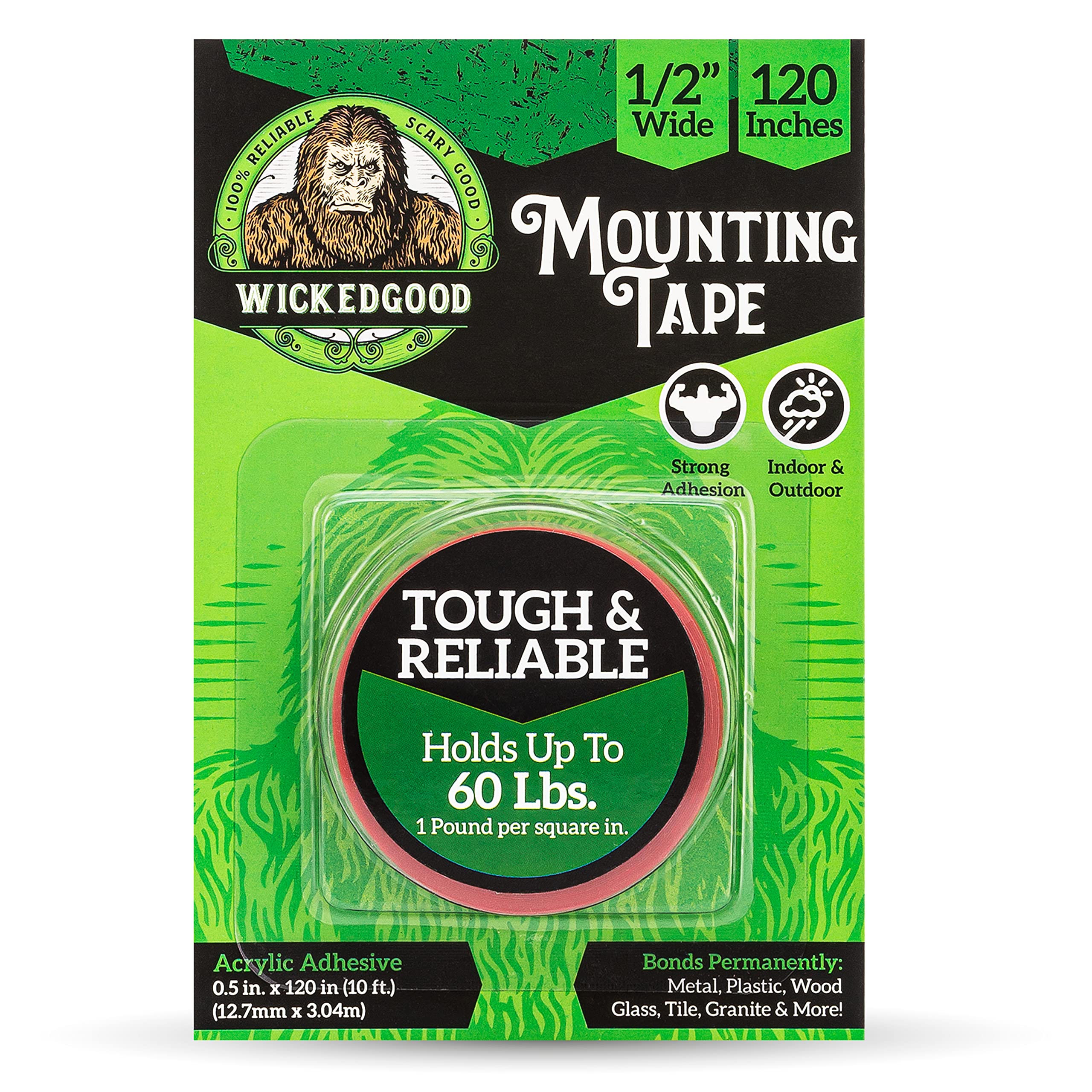 Mounting Tape (1/4 x 120) Double Sided Adhesive Tape Heavy Duty Indoor ...