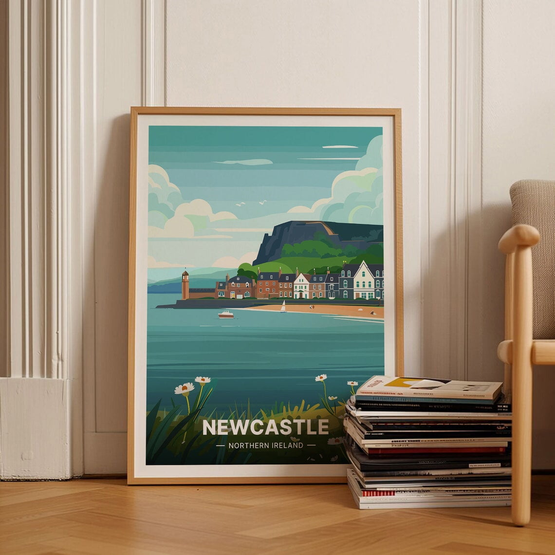 Mourne Mountains Poster, Newcastle County Down Ireland, Travel Wall Art ...