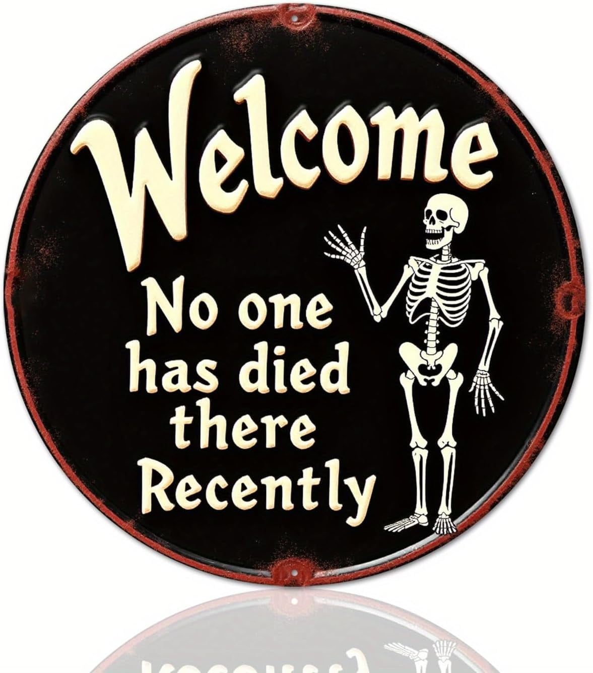 Mourning Coffee Round Aluminum Sign Halloween Theme Wall Art Vintage ...