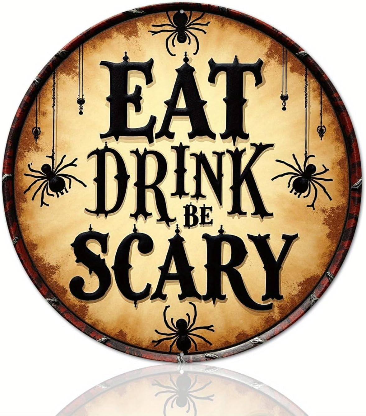 Mourning Coffee Round Aluminum Sign Halloween Theme Wall Art Vintage ...