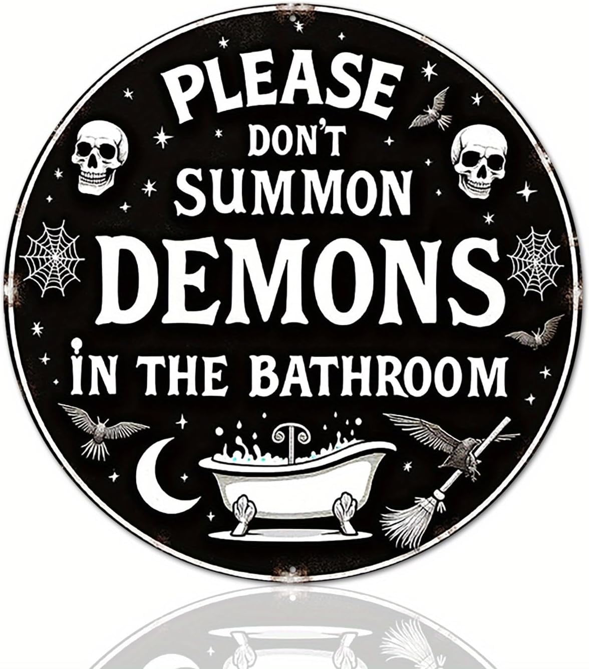 Mourning Coffee Round Aluminum Sign Halloween Theme Wall Art Vintage ...