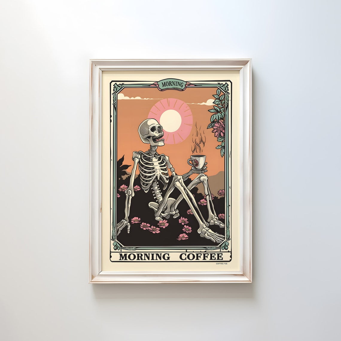 Mourning Coffee Sign Unframed - Gothic Kitchen Art, Spooky Coffee Tarot ...