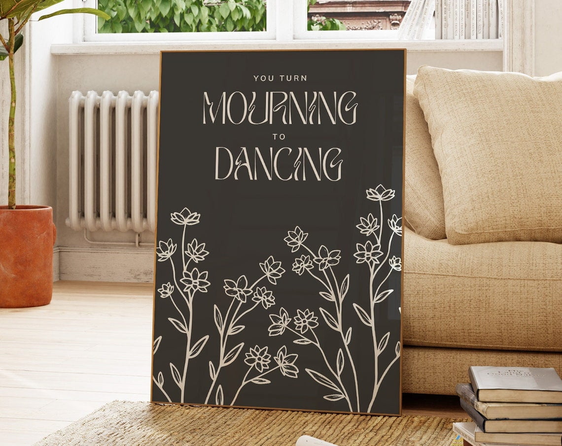 Mourning To Dancing Christian Wall Art Neutral Flower Market Print ...