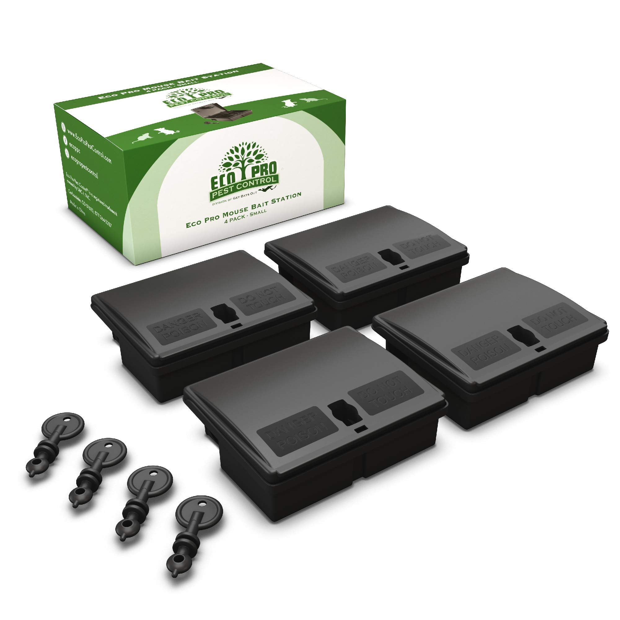 Mouse Bait Station | 4-Pack Indoor & Outdoor Mouse Bait Stations | Bait ...